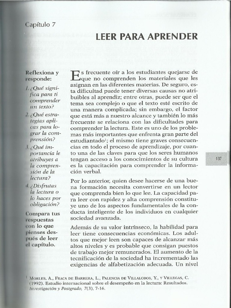 Capc3adtulo 7 Leer para Aprender | PDF
