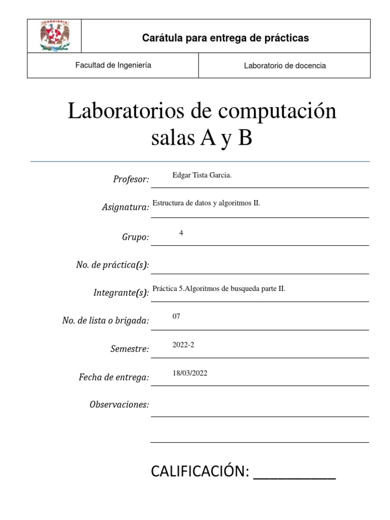 Práctica 5 EDA II | PDF | Lenguaje de programación | Matemáticas Aplicadas
