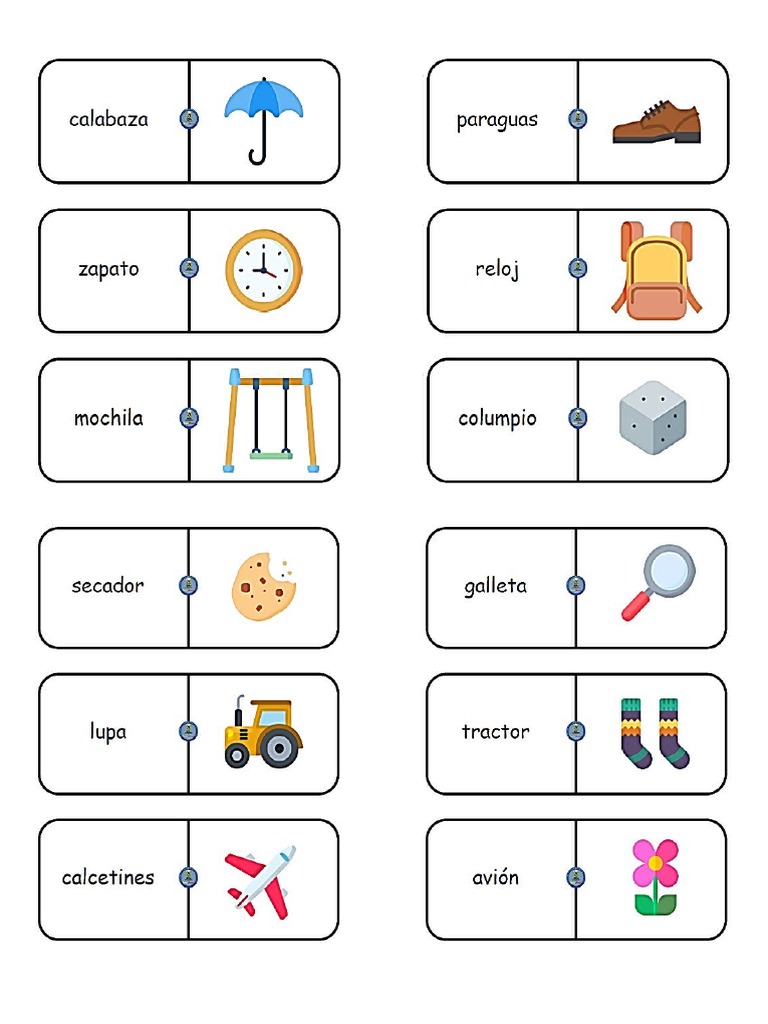 2022 Dominó de Palabras 2° Básico | PDF