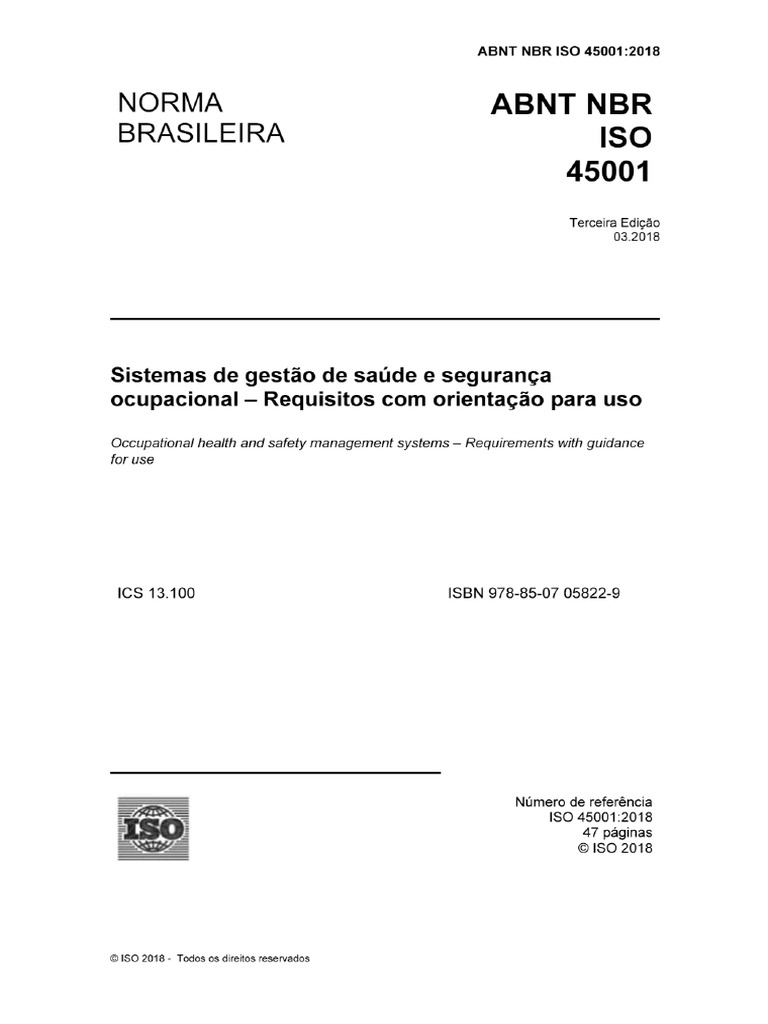 Norma Iso 45001 2018 | PDF
