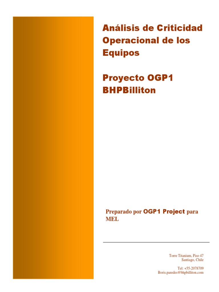 Análisis Criticidad OGP1 Project | PDF