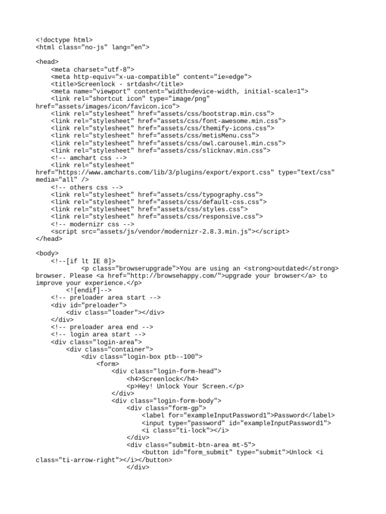 Screenlock Password Entry Form | PDF