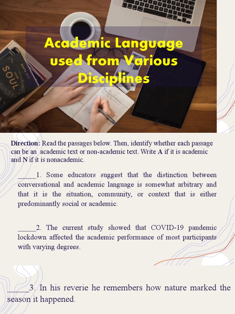 Academic Language Used From Various Disciplines. | PDF | Thesis | Jargon
