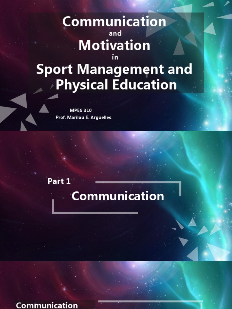 Week 2B - Chapter 3 - Communication and Motivation in Sport Management ...