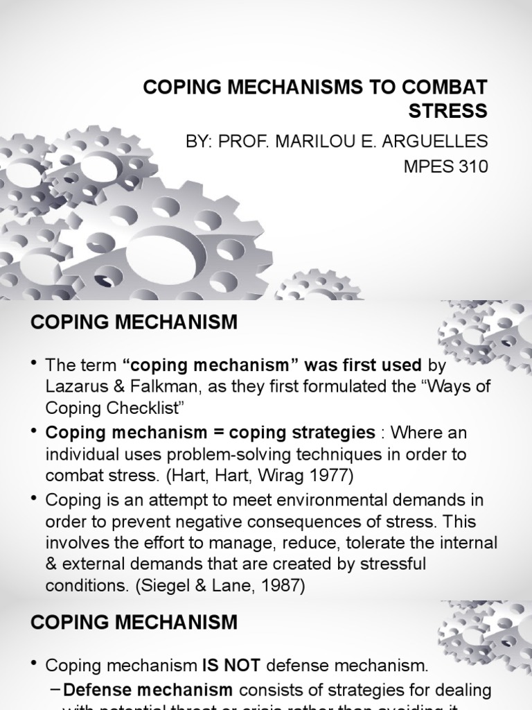 Week 3B - Chapter 4 - Coping Mechanisms To Combat Stress | PDF | Stress (Biology) | Social Support