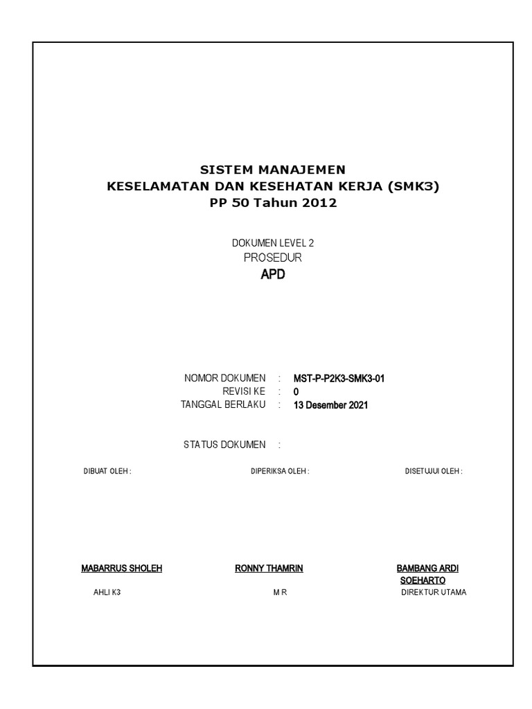 P2K3-01 Sop Apd | PDF