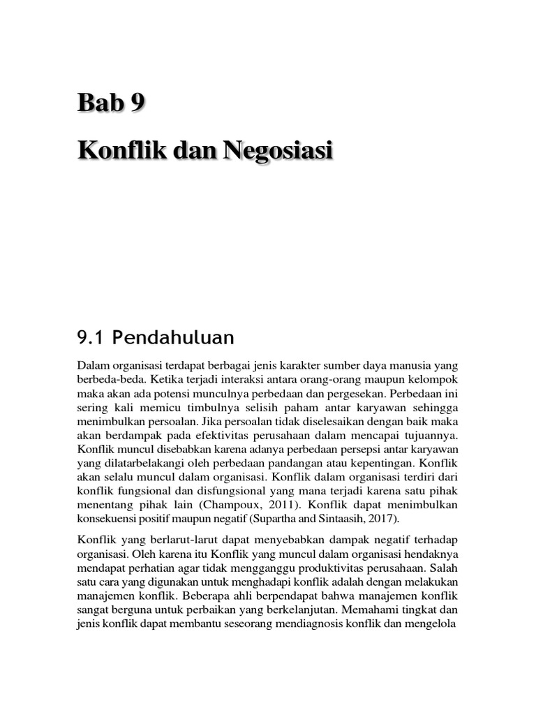 Modul 9 - Konflik Dan Negosiasi | PDF