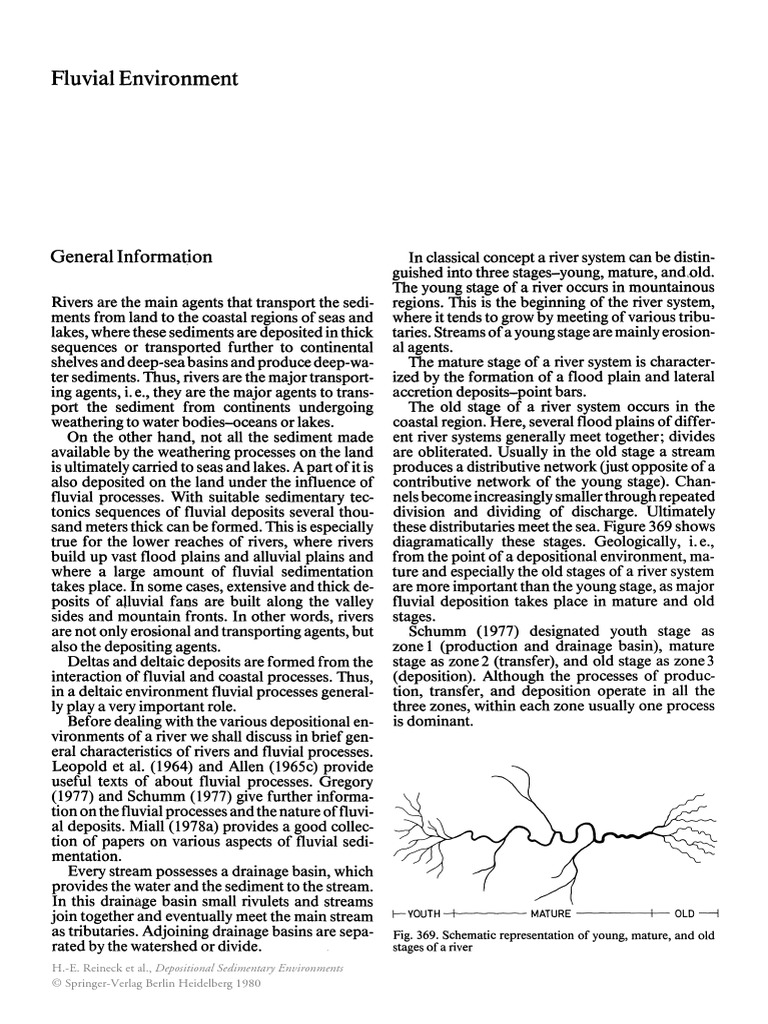Reineck (1980) Fluvial Environment | PDF | River | Stream