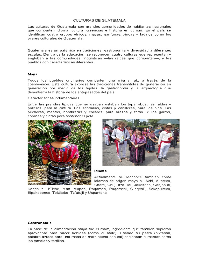Culturas de Guatemala | PDF | Cultura de las Americas