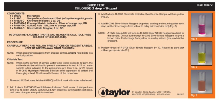 31 Loveton Circle, Sparks, MD 21152 USA 800-TEST KIT (837-8548) - 410 ...
