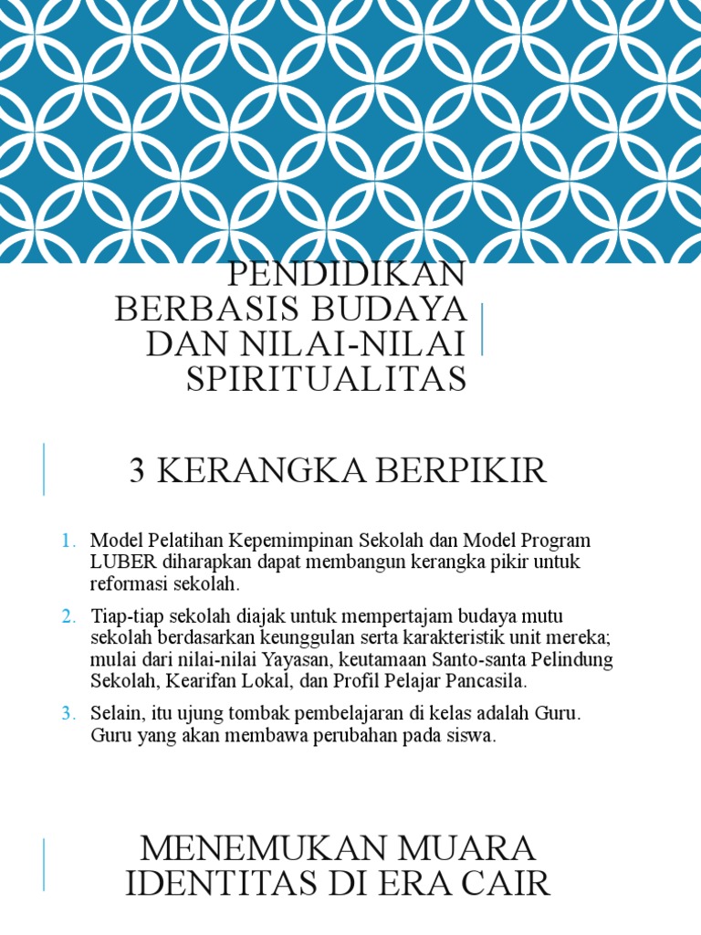 Pendidikan Berbasis Budaya Dan Nilai-Nilai Spiritualitas | PDF | Sejarah | Agama & Spiritualitas