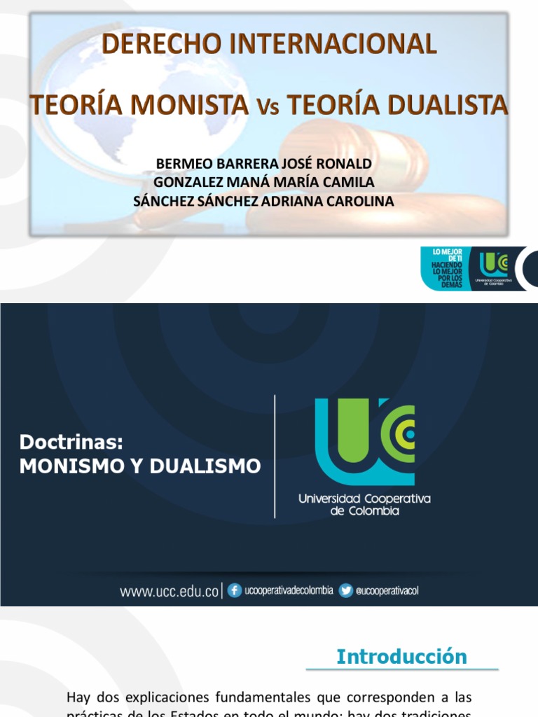 Exposicion Teoria Monista y Dualista | PDF | Monismo | Ley internacional