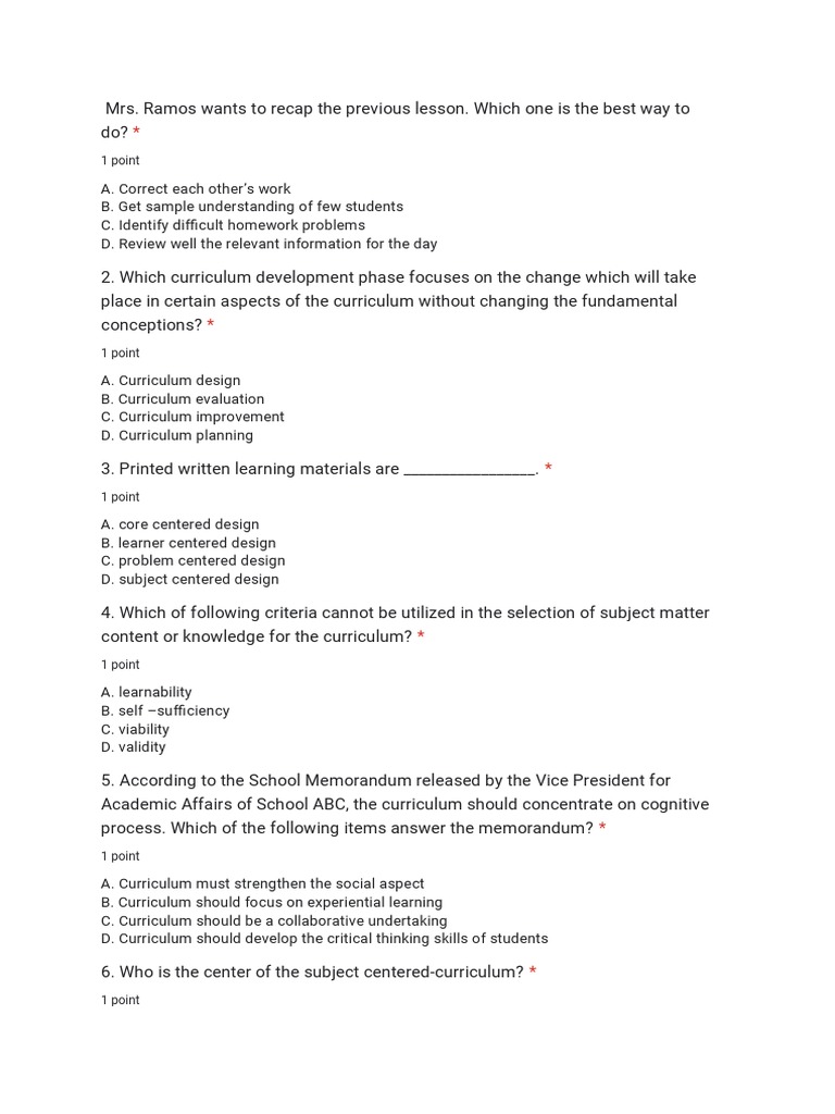 Mrs | PDF | Curriculum | Learning