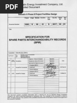 Spare Parts List And Interchangeability Record Template | Reviewmotors.co