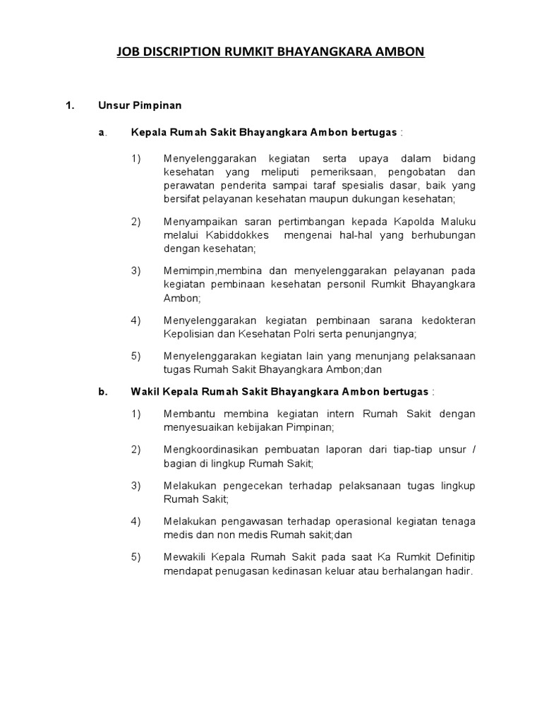 Job Discription Revisi | PDF