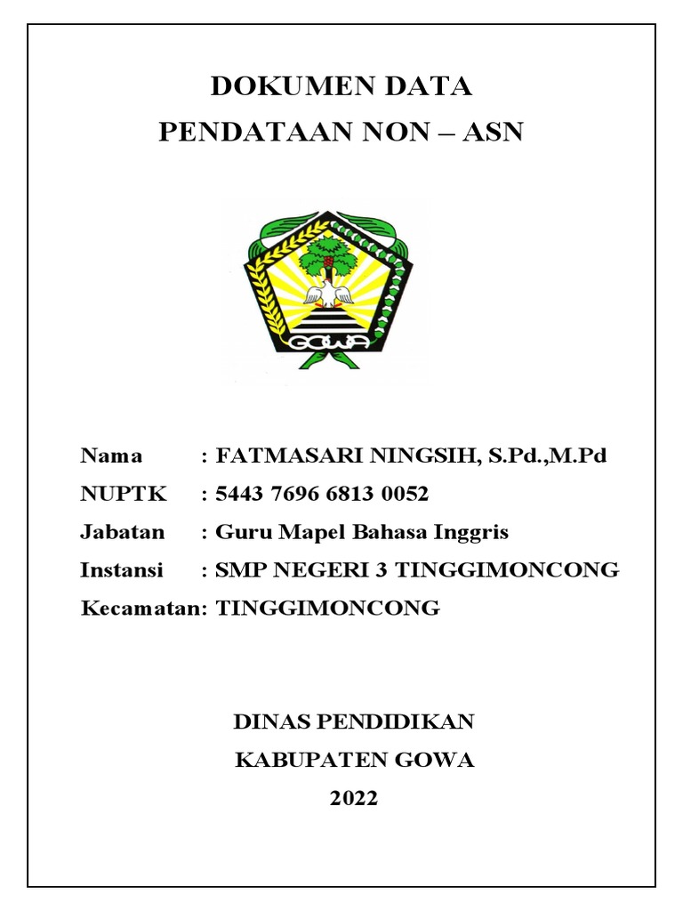 Pendidikan Gowa Data Non ASN | PDF