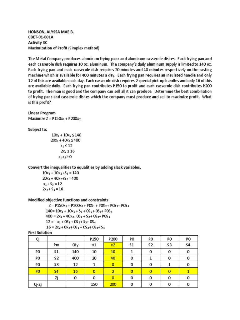 Activity 3 C | PDF | Linear Programming | Computer Programming