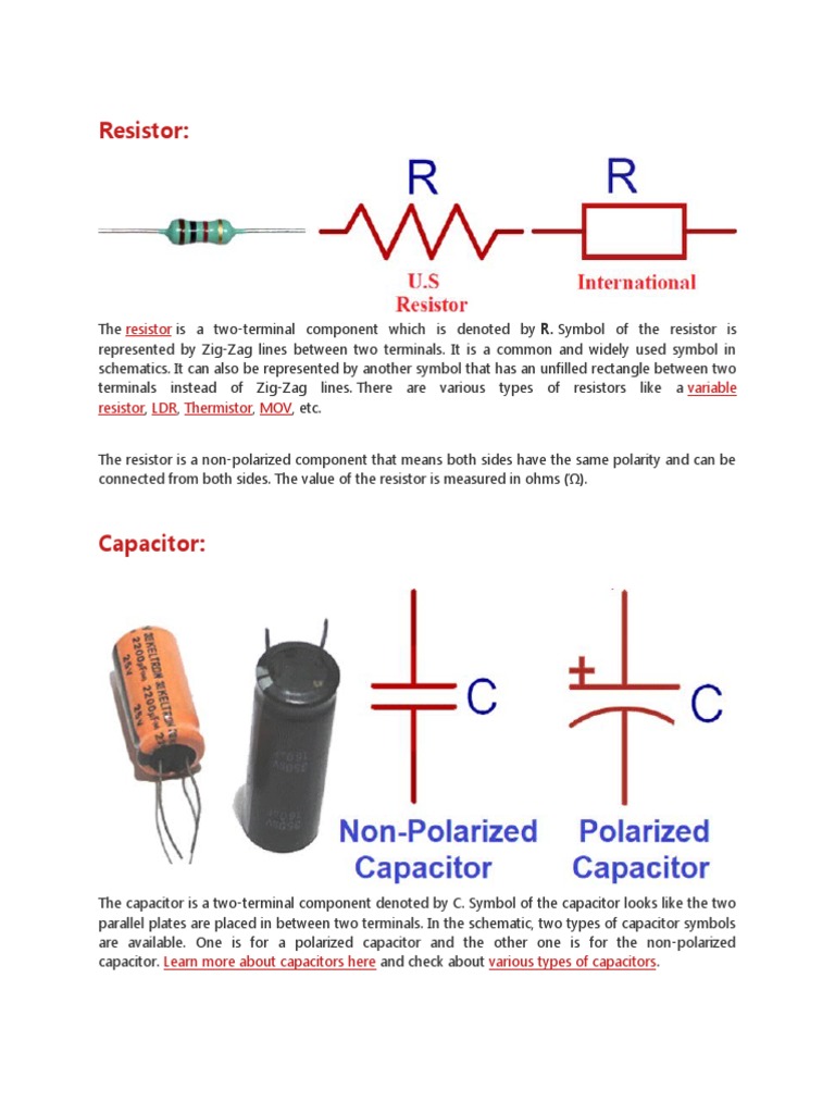 Electronic Symbols and Actual Components | PDF | Bipolar Junction ...