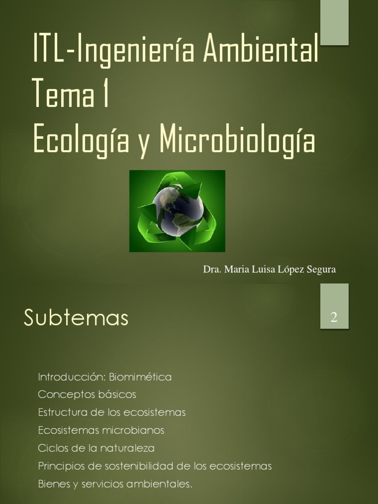 01 Tema 1 Ecología y Microbiología | PDF | Eutrofización | Ecosistema