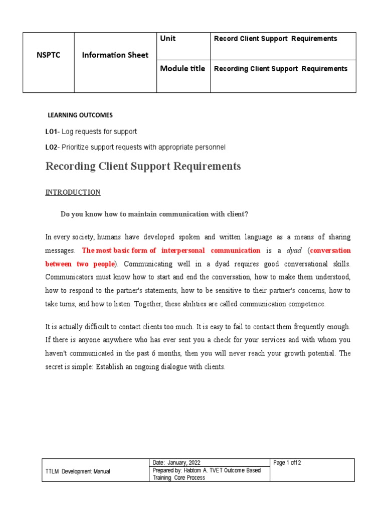 Record Client Support Requirements Information Sheet | PDF | Internet ...