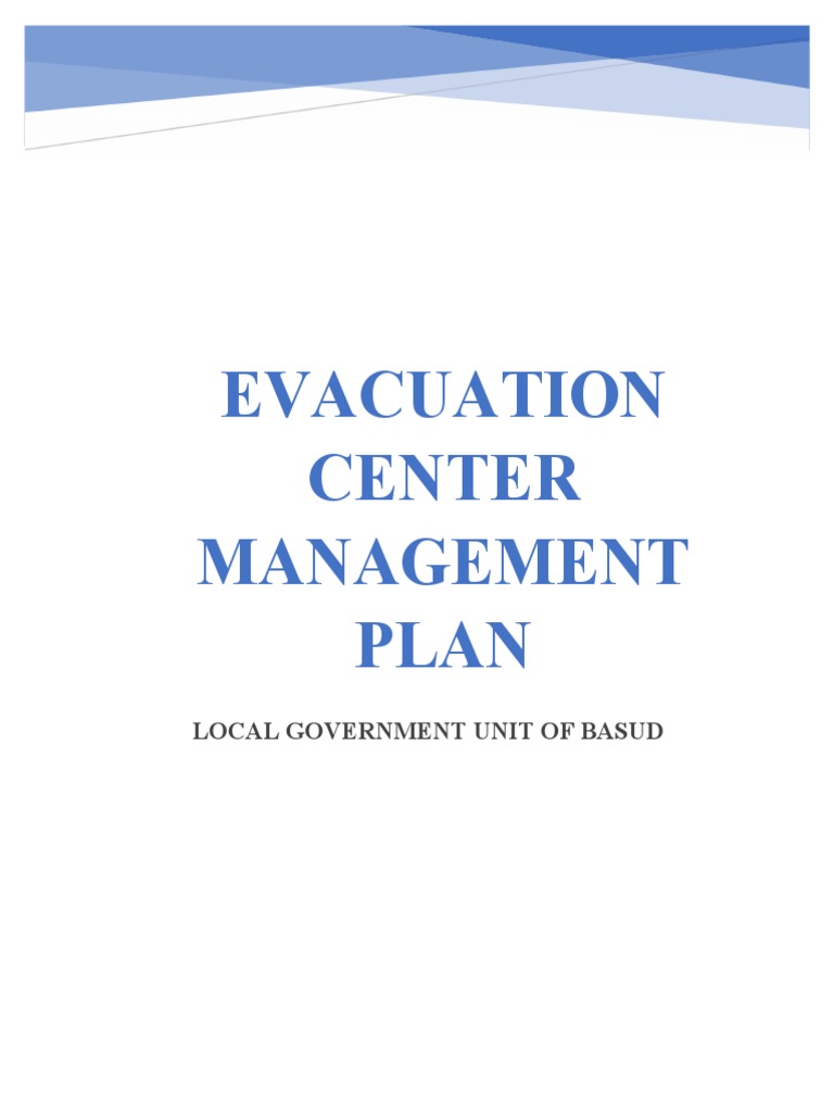 Evacuation Center Management Plan | PDF | Emergency Evacuation | Wash