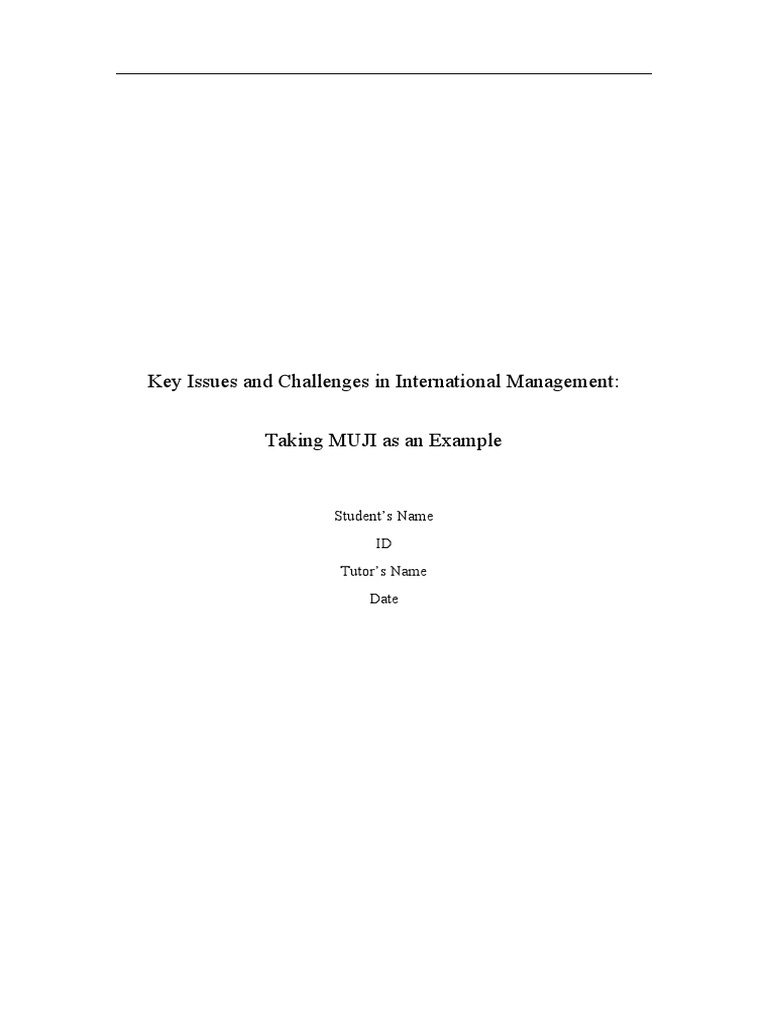 Key Issues and Challenges in International Management | PDF | Strategic ...