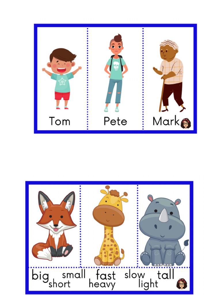 Comparison Flashcards Flashcards Fun Activities Games Grammar Drills ...
