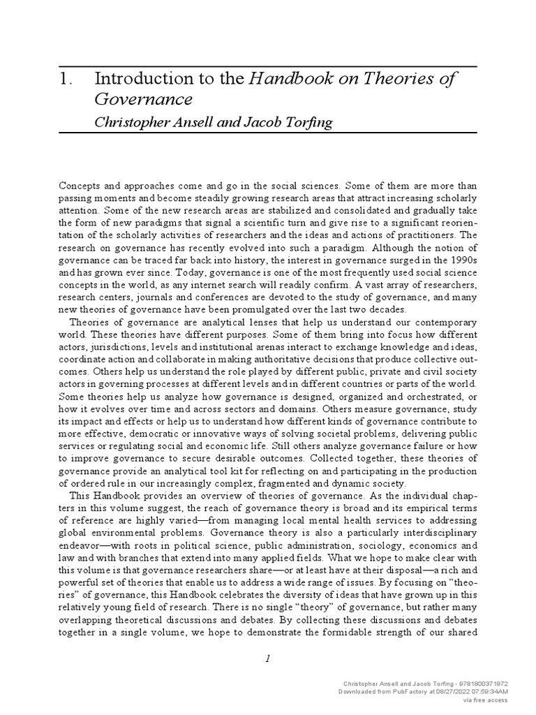 Overview of Governance Theories | PDF | Governance | Theory