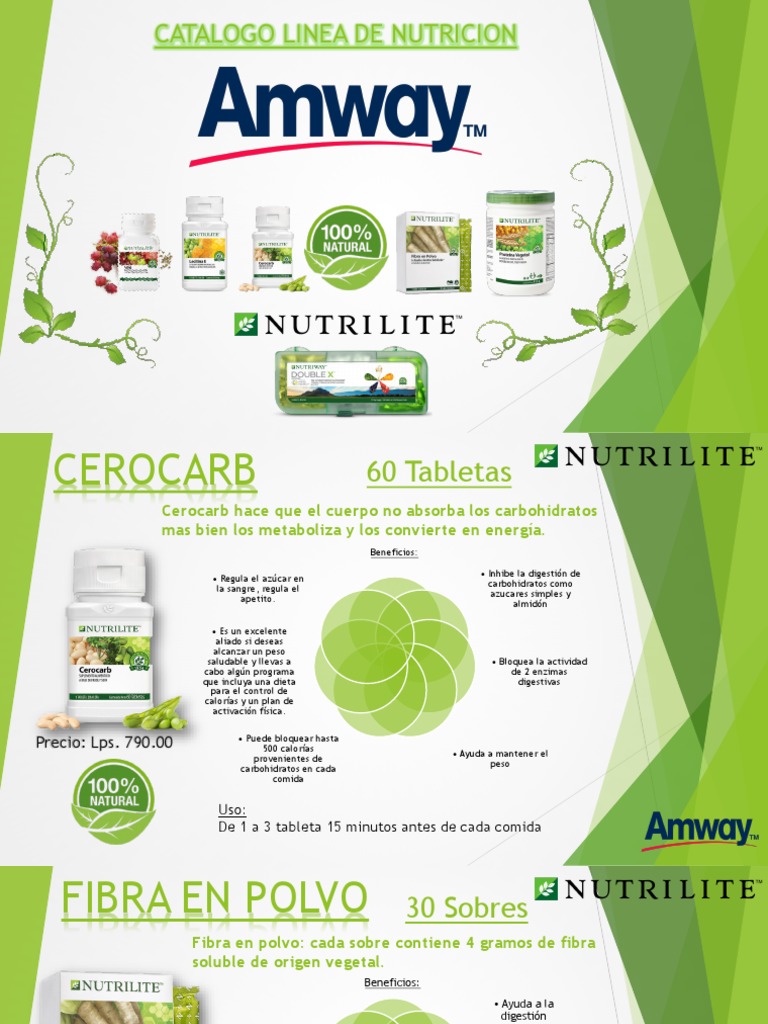 Catalogo Amway - Nutrilite | PDF | Nutrición | Dieta y nutrición