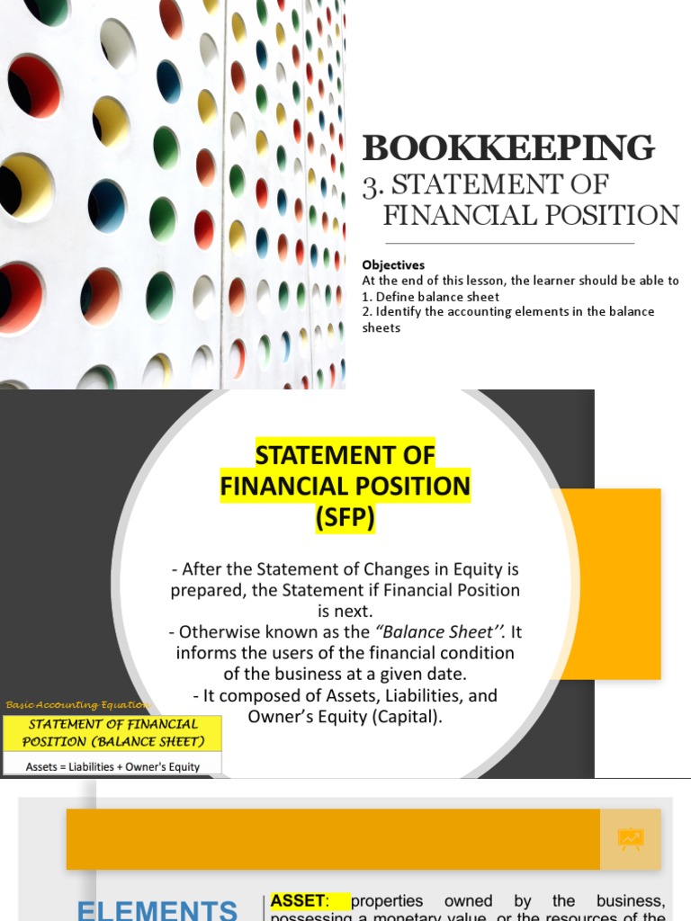 Statement of Financial Position (Balance Sheet) | PDF | Balance Sheet | Equity (Finance)