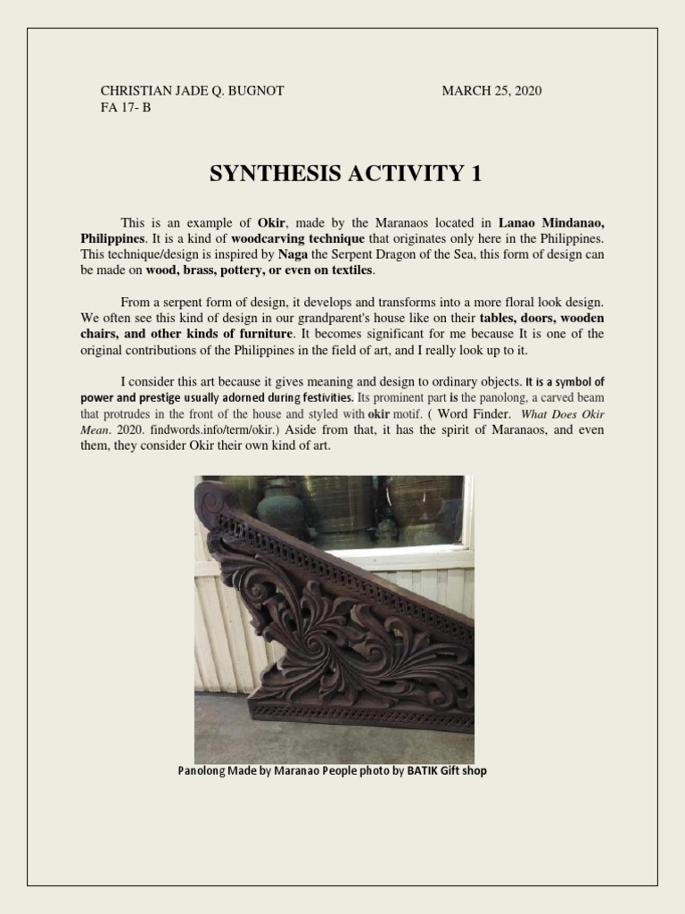 Maranao Okir: A Unique Art Form | PDF | Home & Garden