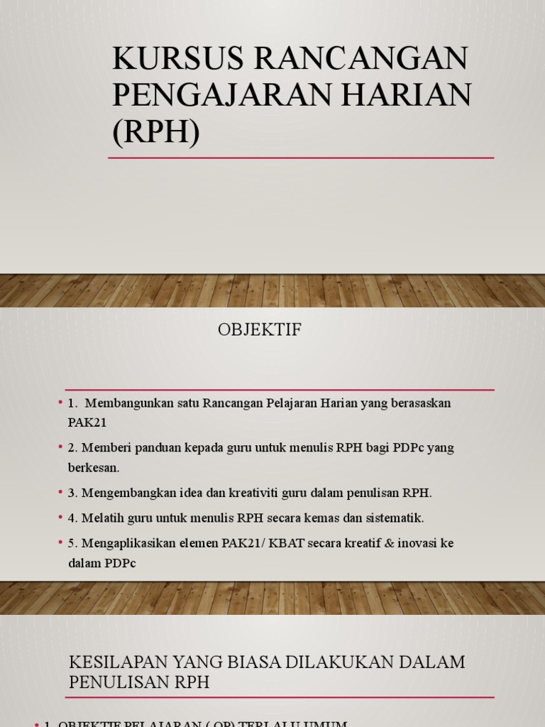 TS 25 Kursus Rancangan Pengajaran Harian (RPH) | PDF | Karier & Perkembangan