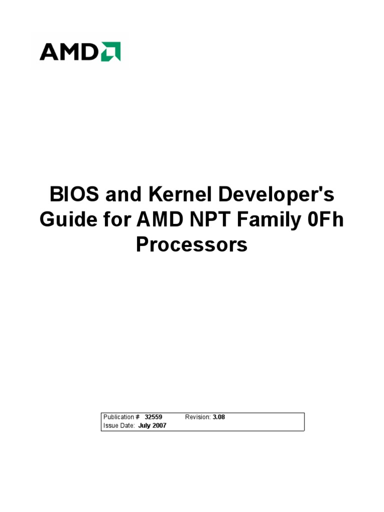 AMD 64 BIOS and Kenrel Dev's Guide | PDF | Advanced Micro Devices ...
