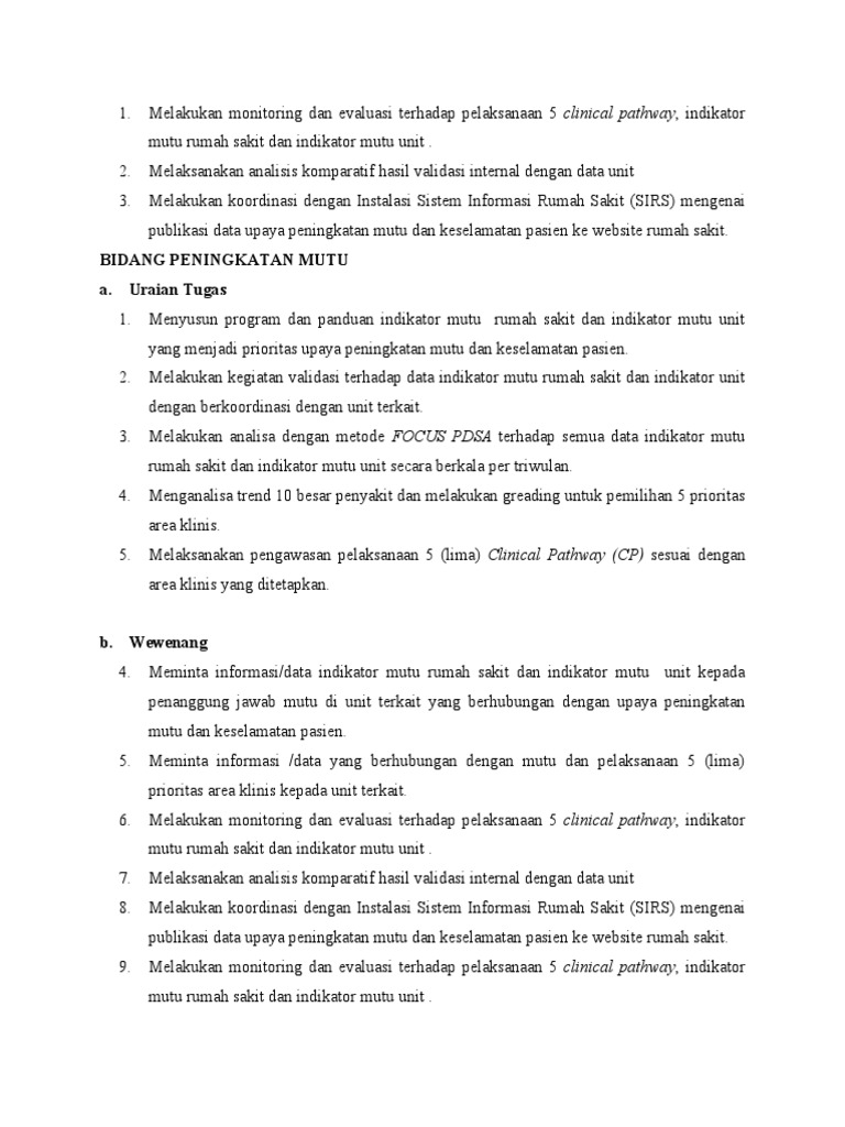 Melakukan Monitoring Dan Evaluasi Terhadap Pelaksanaan 5 Clinical Pathway | PDF