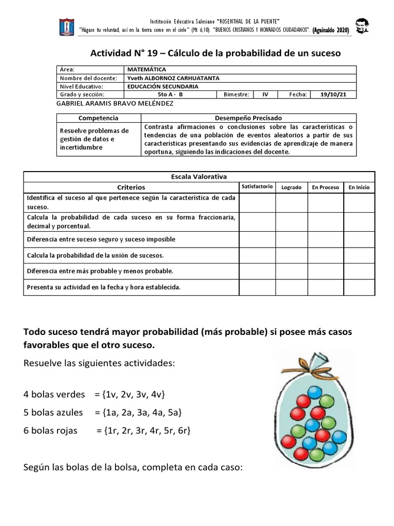 Actividad N 19 - 5to Ano | PDF | Science | Matemáticas Actividad N 19 - 5to Ano | PDF | Science | Matemáticas