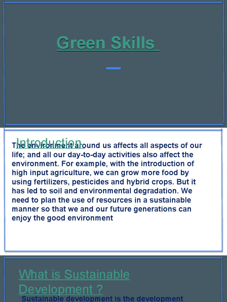 Green Skills AI Presentation Class 9 | PDF | Sustainability | Agriculture