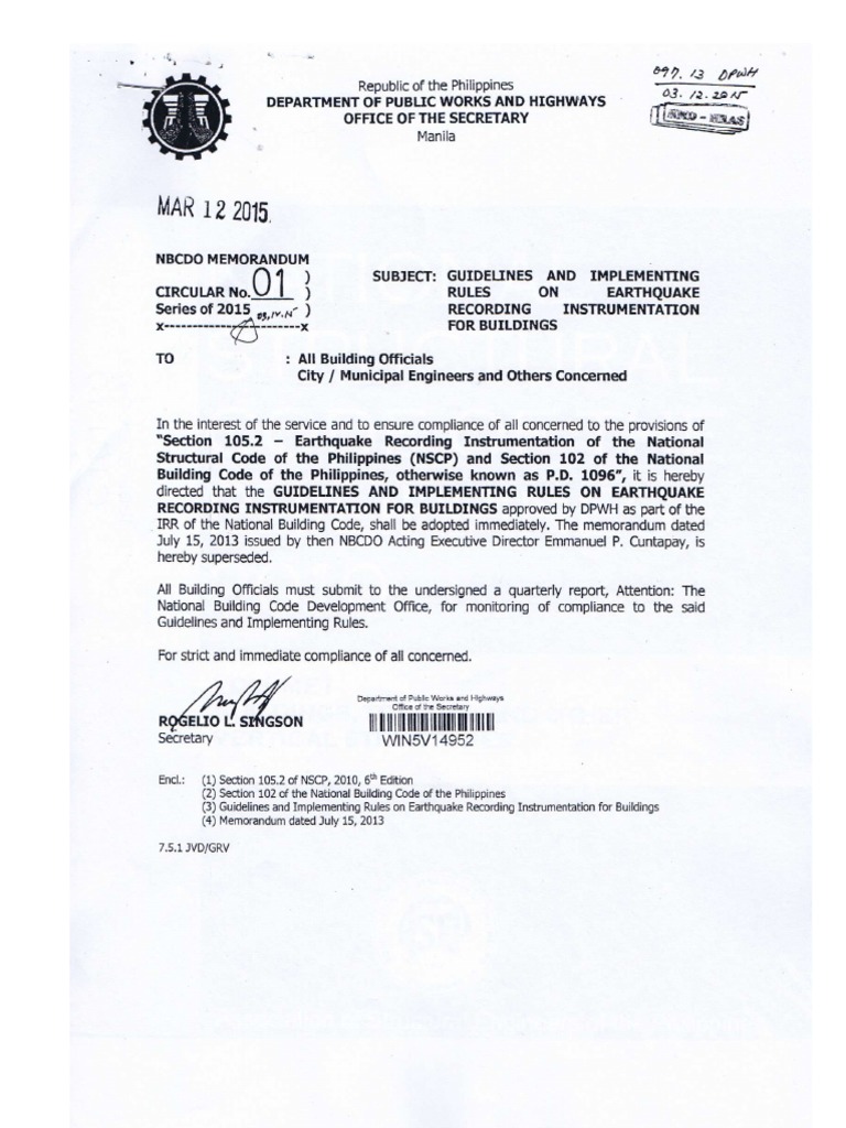 DPWH NBCDO Memorandum Circular No. 01-2015 - Guidelines and ...