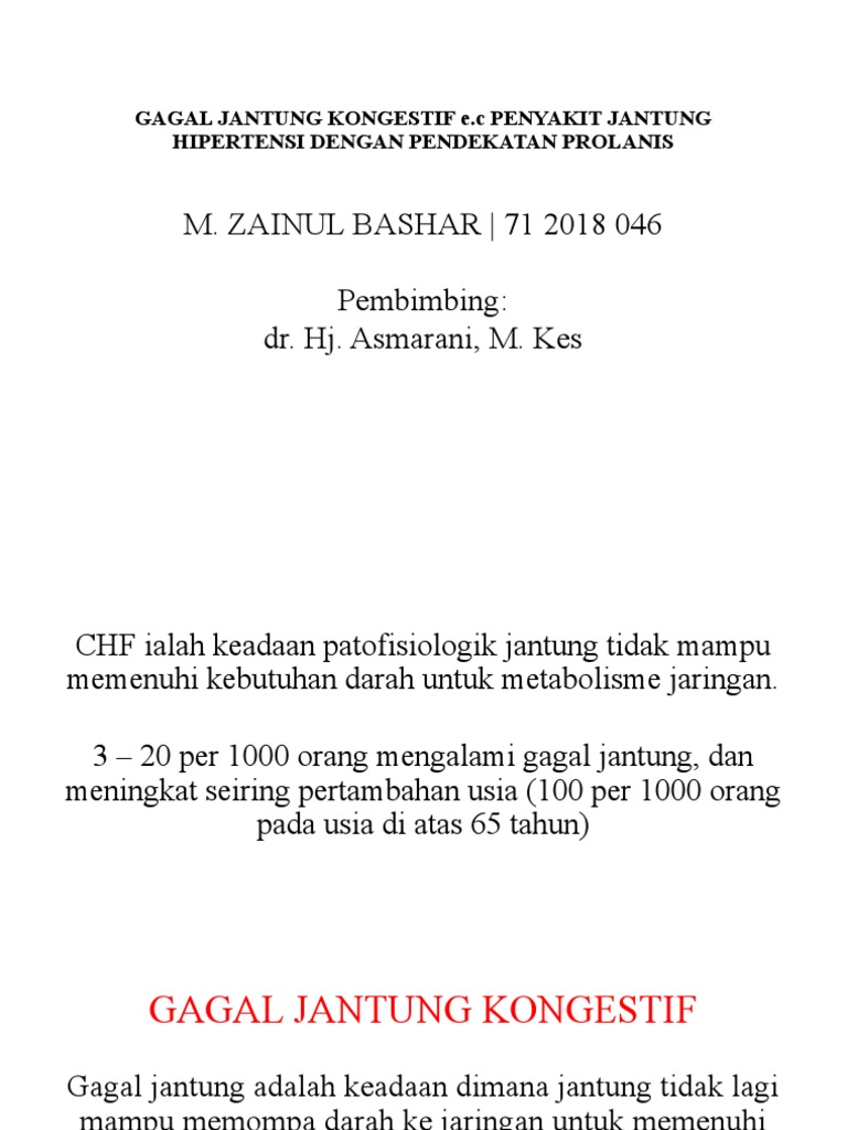 Prolanis - CHF E.C HHD - M. Zainul Bashar | PDF