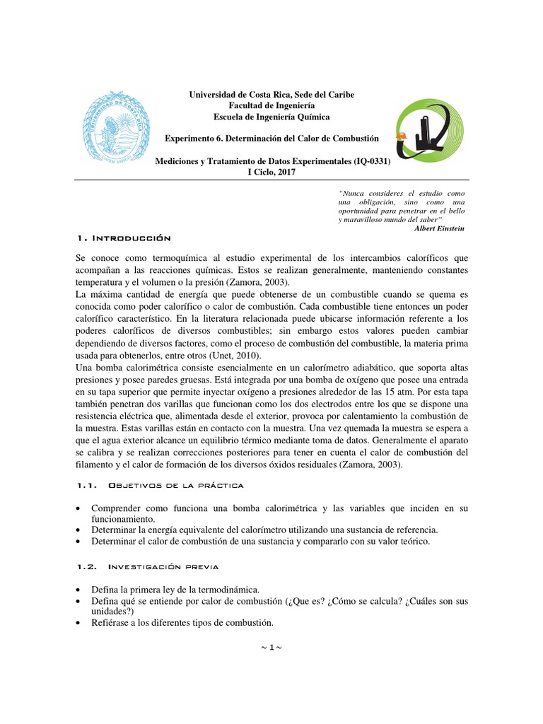 Calor de Combustión | PDF | Calor | Combustión