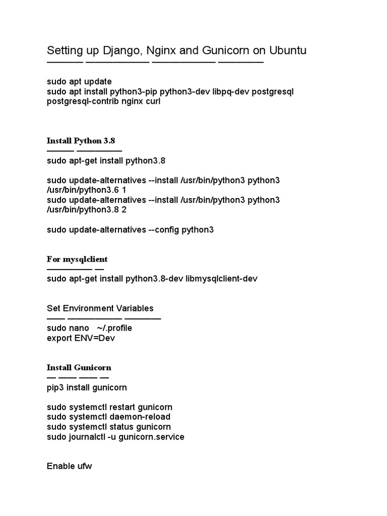 Django Nginx Gunicorn Setup | PDF