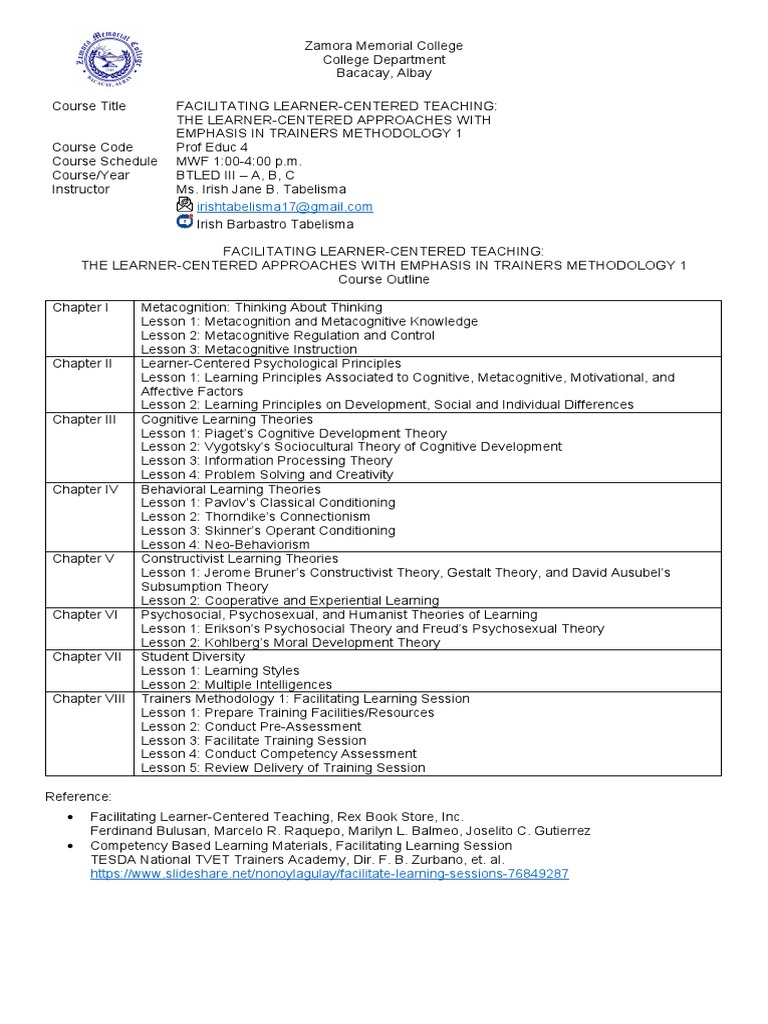 Course Outline | PDF | Learning | Learning Theory (Education)