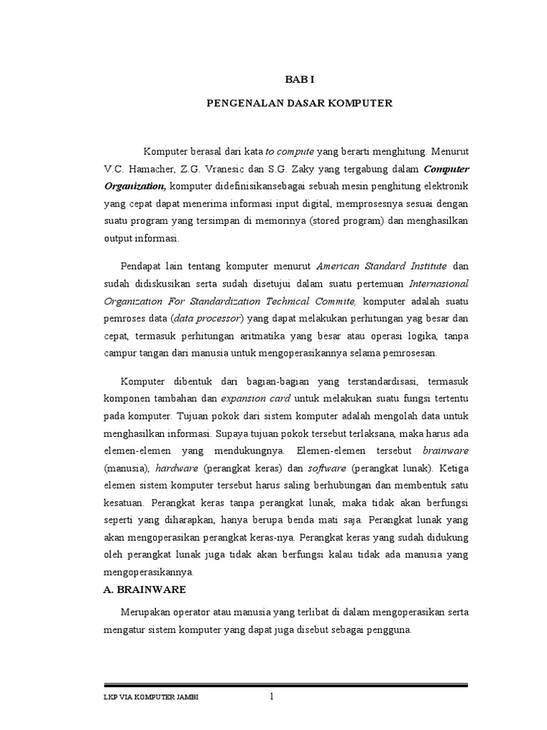 Modul Dasar Dasar Komputer Dan Dasar Jaringan Pdf Komputer