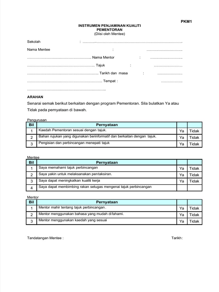 Dokumentips Manual Penjaminan Kualiti Dan Borang Untuk Rujukan Kp Pdf 