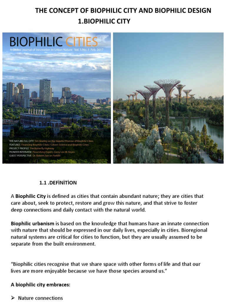 Biophilic Cities and Design Explained | PDF | Natural Environment | Nature