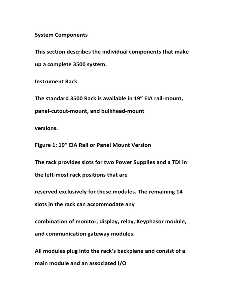 The Standard 3500 Rack I | PDF