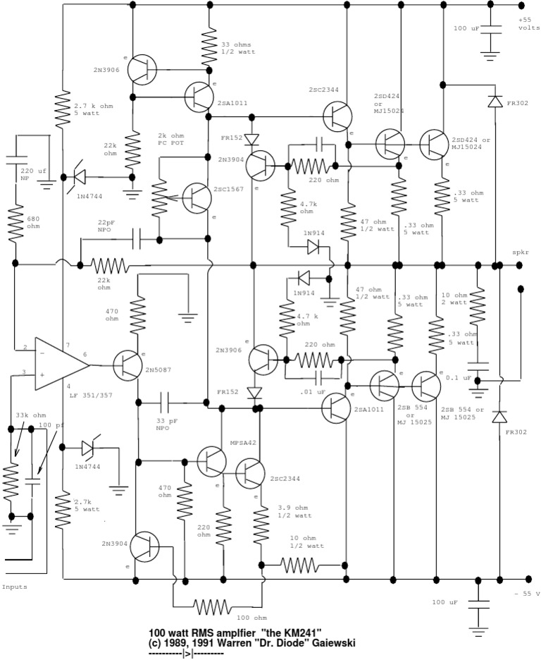 100W Rms Amplifier | PDF