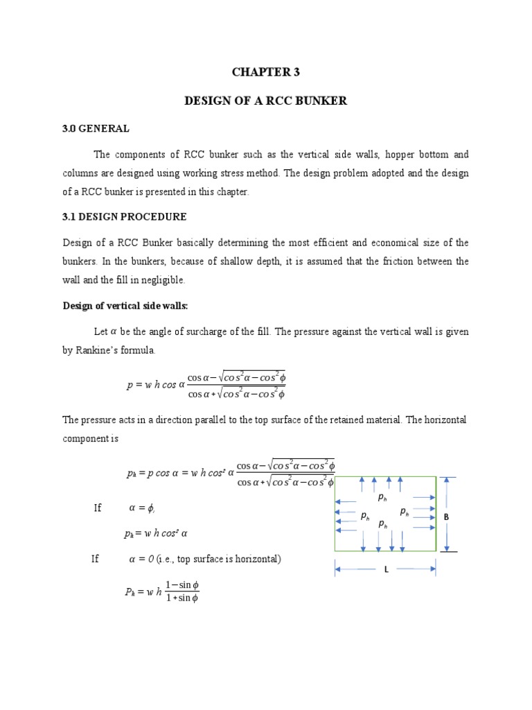 RCC Bunker Design and Analysis | PDF | Bending | Pressure