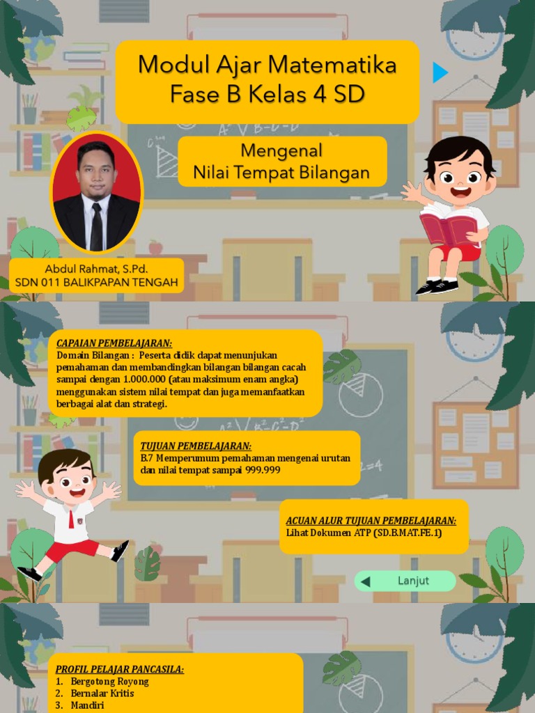 Modul Ajar Matematika - Mengenal Nilai Tempat Bilangan - Fase B | PDF | Karier & Perkembangan