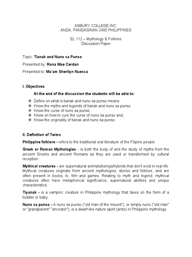 Tianak and Nuno Sa Punso | PDF
