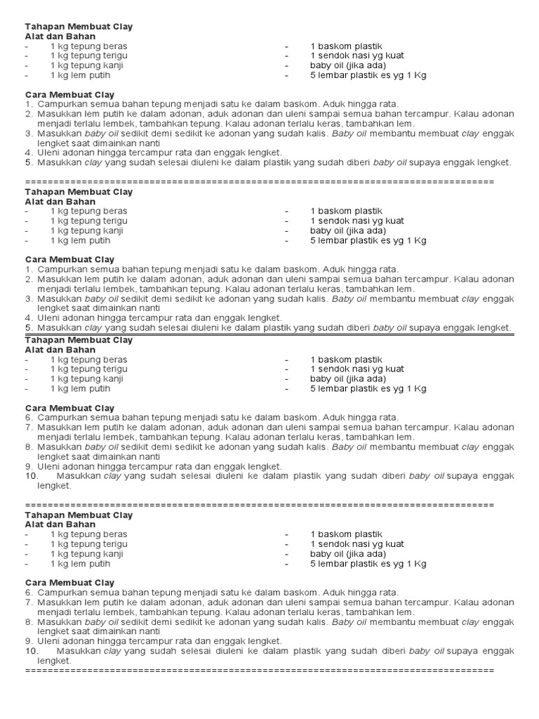 Tahapan Membuat Clay | PDF